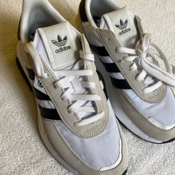 adidas | Shoes | Adidas Mens White And Black Retro Sneakers | Poshmark